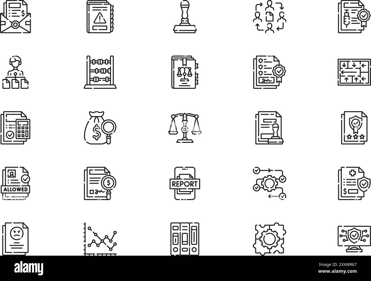 Compliance and regulation icons collection is a vector illustration ...