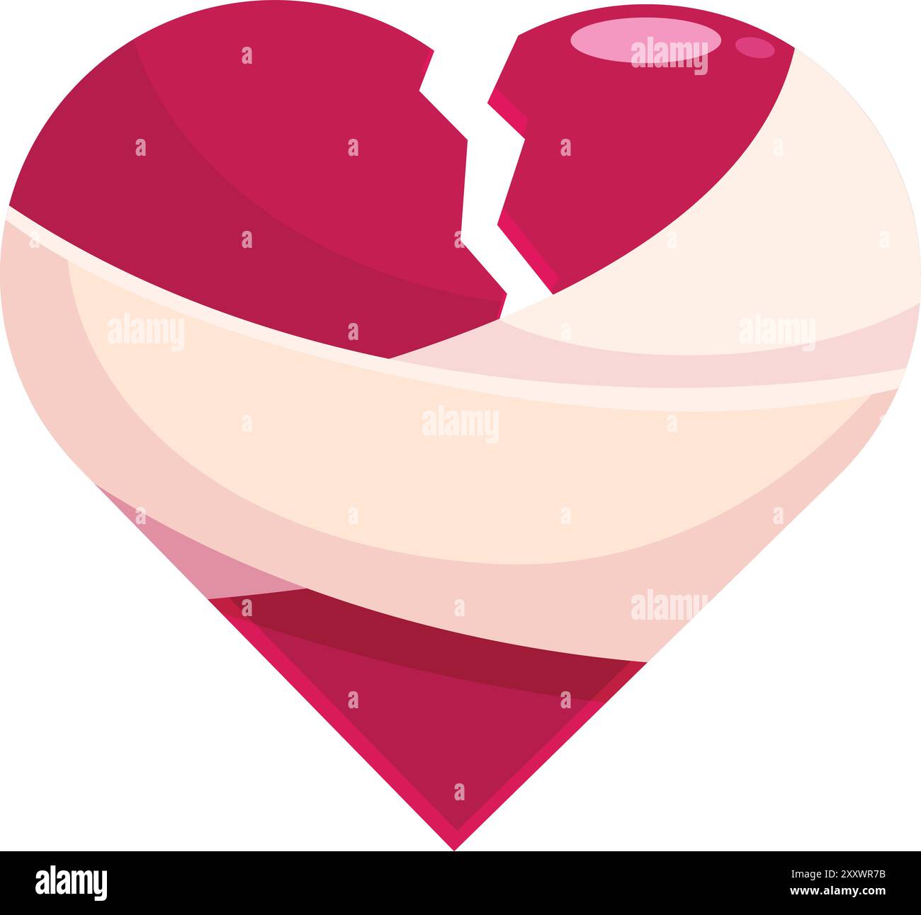 Bandage is covering a broken heart symbolizing the healing process ...