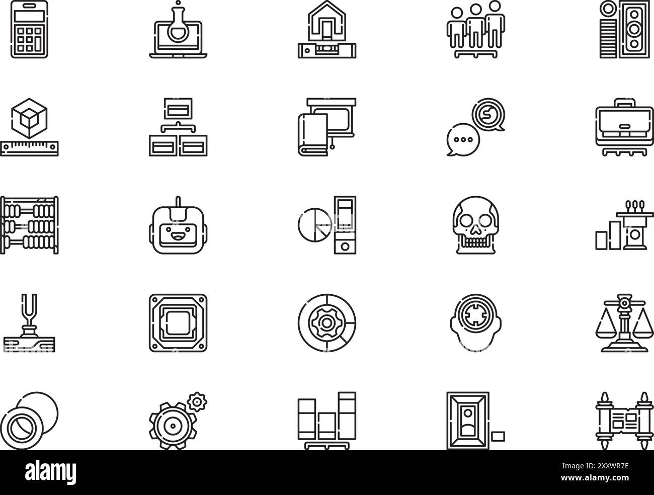Science icons collection is a vector illustration with editable stroke ...