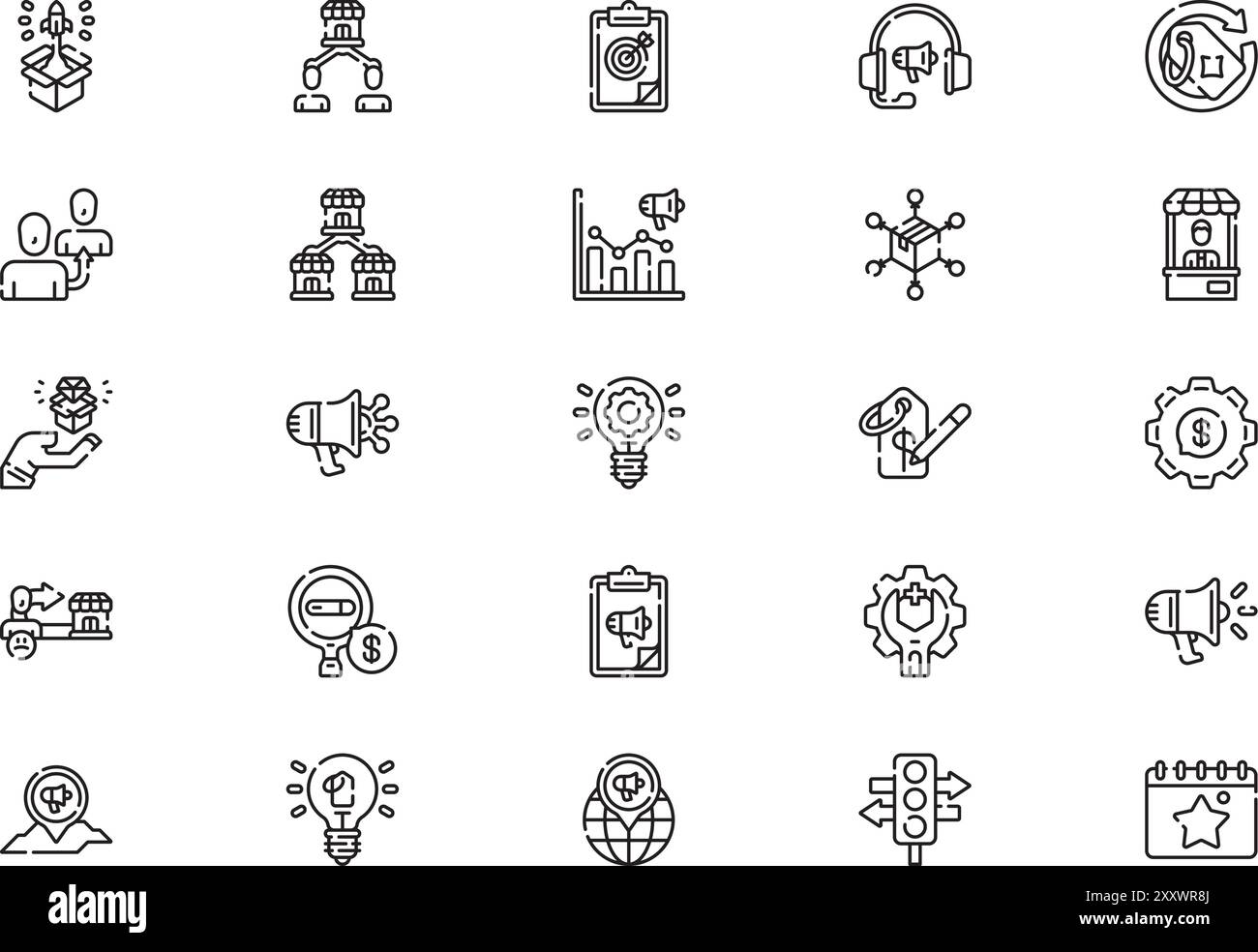 Marketing campaign icons collection is a vector illustration with ...