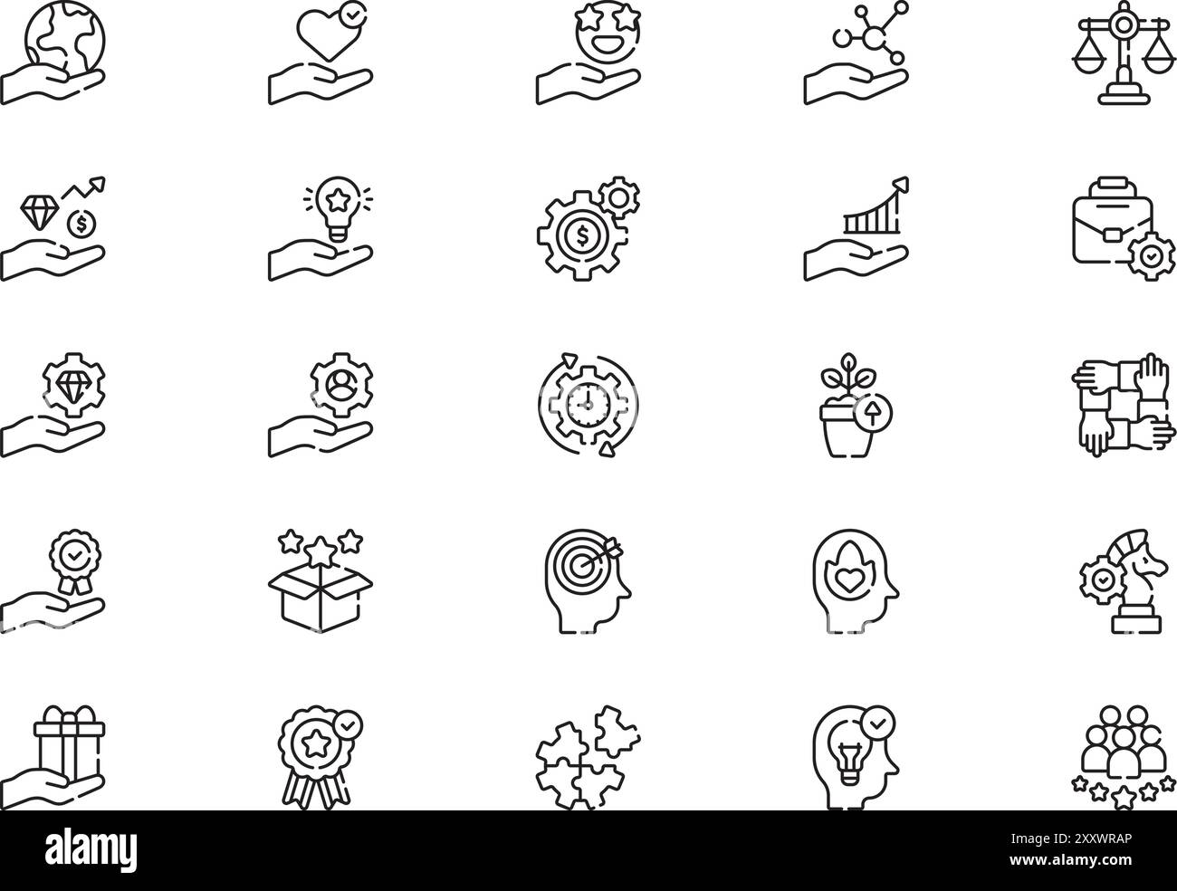 Core values icons collection is a vector illustration with editable ...