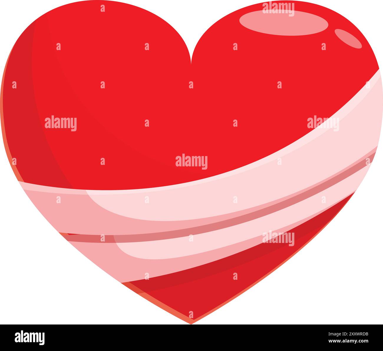Red heart is healing with a bandage covering the wound Stock Vector ...