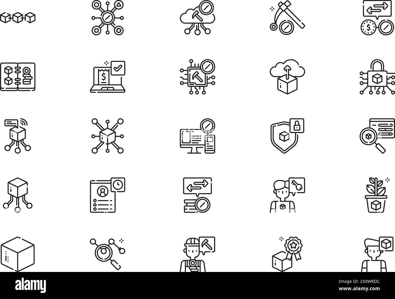 Blockchain icons collection is a vector illustration with editable ...