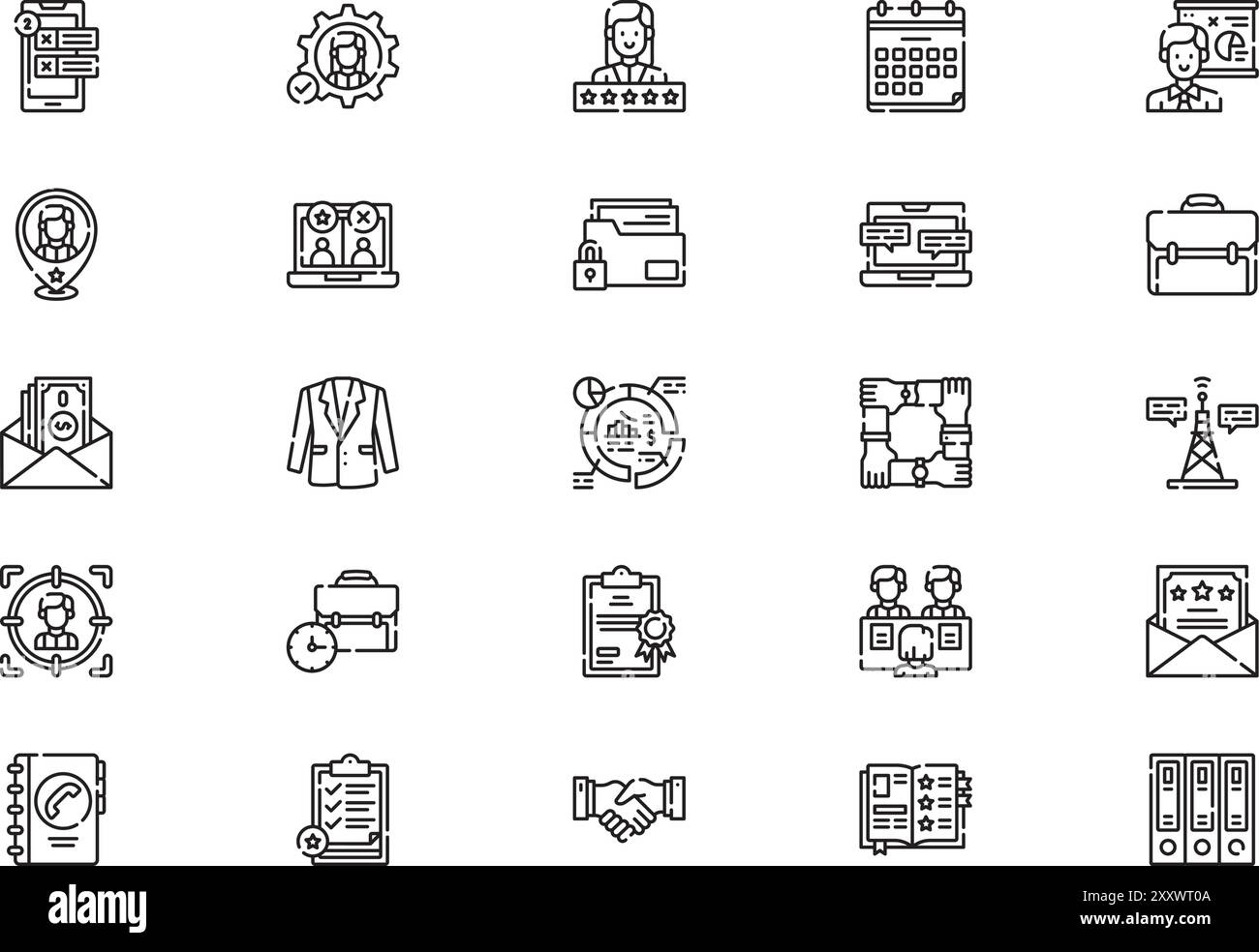 Interview icons collection is a vector illustration with editable ...