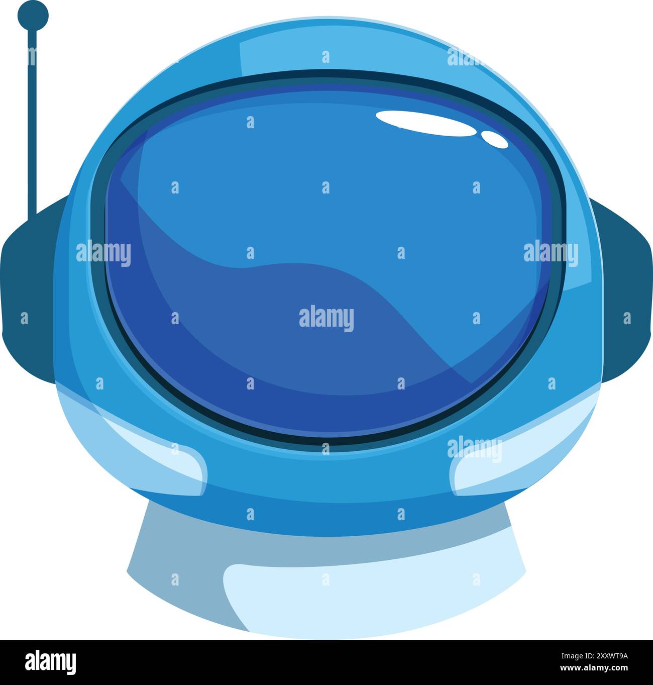 Cartoon illustration featuring a blue astronaut helmet, capturing the ...