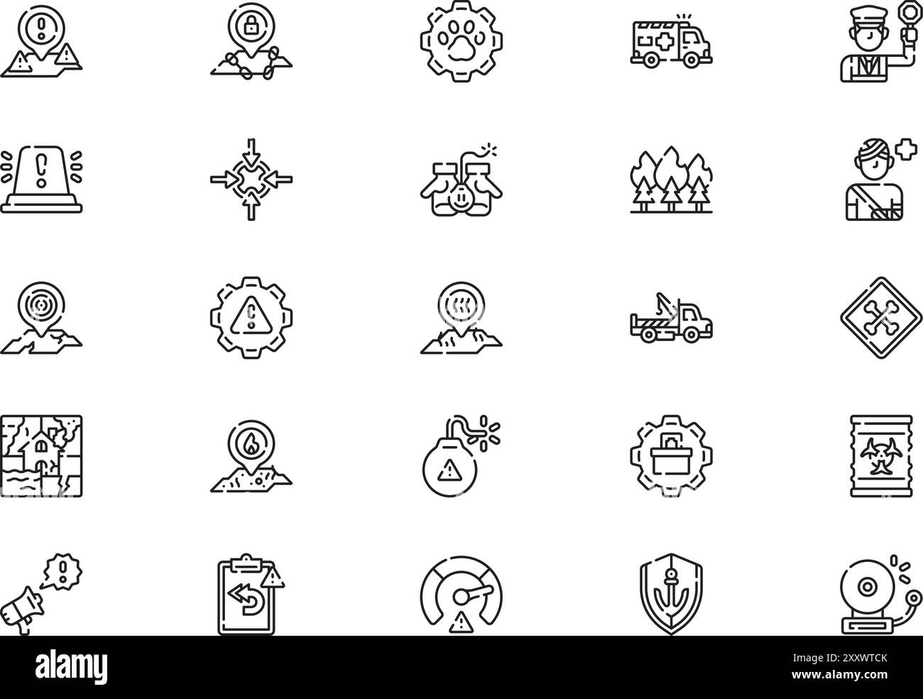 Emergency services icons collection is a vector illustration with ...