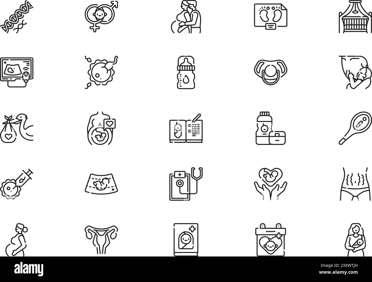 Maternity icons collection is a vector illustration with editable ...