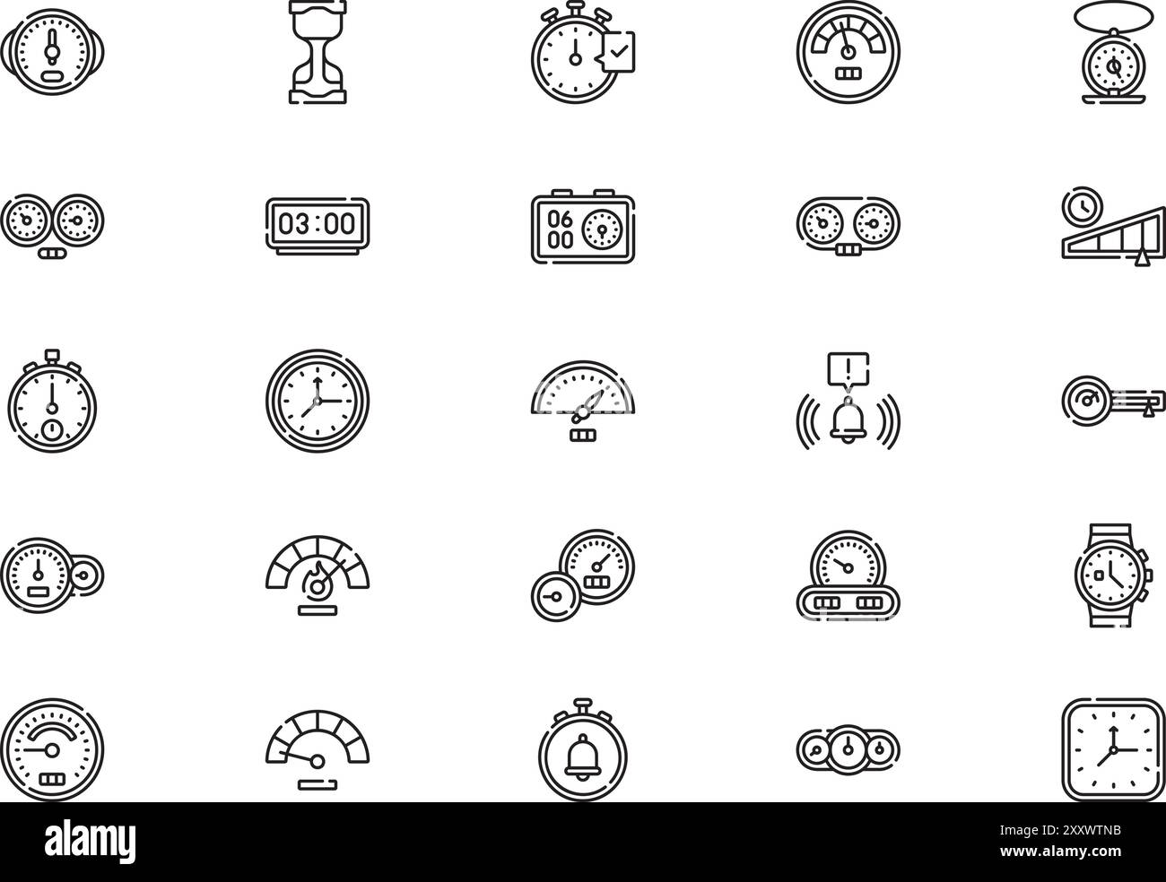 Speedometer and time icons collection is a vector illustration with ...