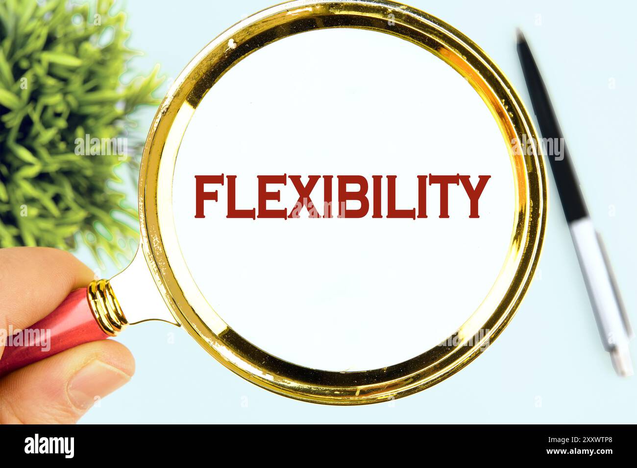 Business flexibility concept. Copy space. Flexibility symbol. Concept word Flexibility through a ...
