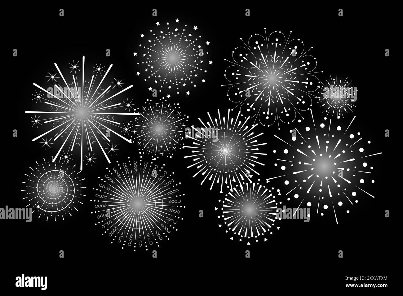 Fireworks design Black and White Stock Photos & Images - Alamy