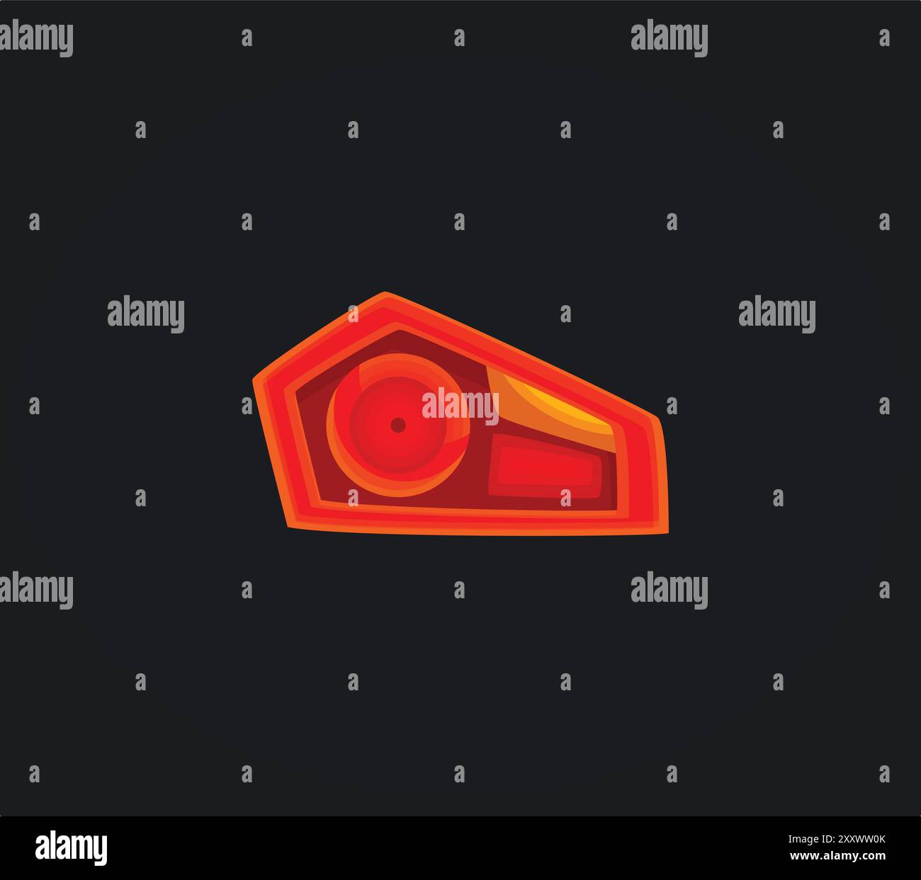 Red geometric shape emerging from a black background, evoking a sense ...
