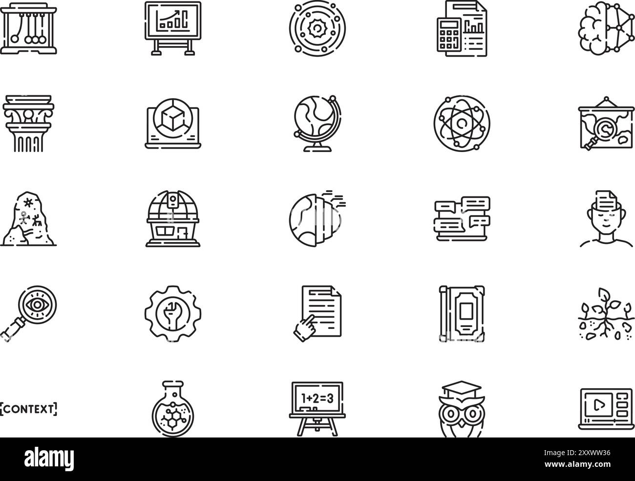 Knowledge icons collection is a vector illustration with editable ...