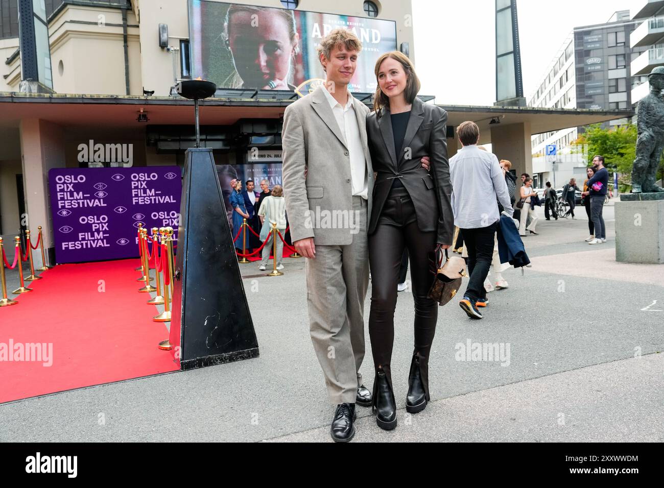 Oslo 20240826. Renate Reinsve and Halfdan Ullmann Tondel on the red ...