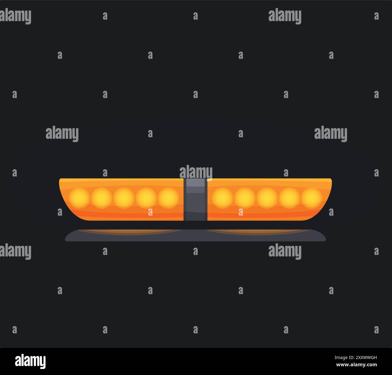 Orange emergency flashing siren light reflecting on a surface Stock ...