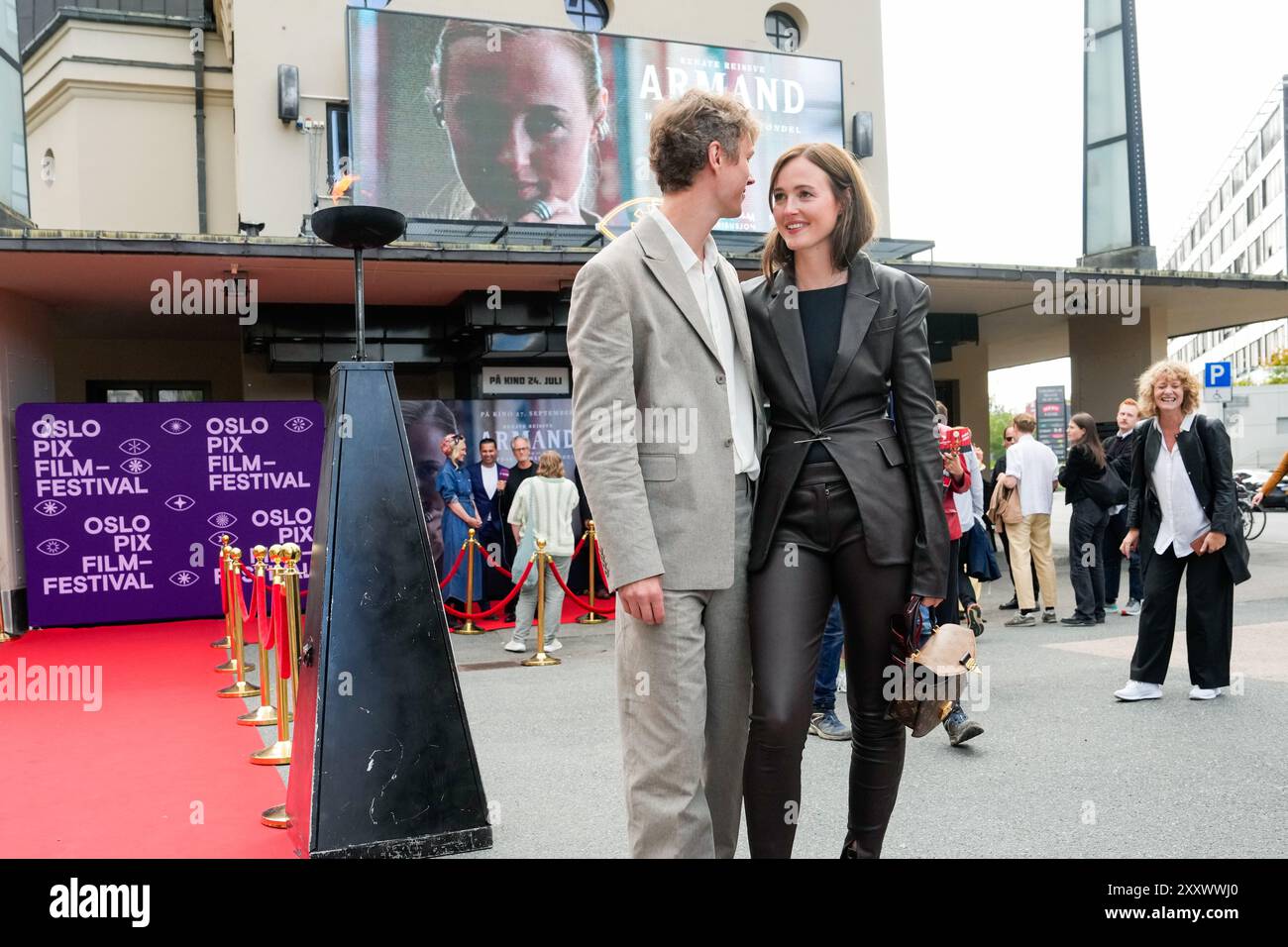 Oslo 20240826. Renate Reinsve and Halfdan Ullmann Tondel on the red ...