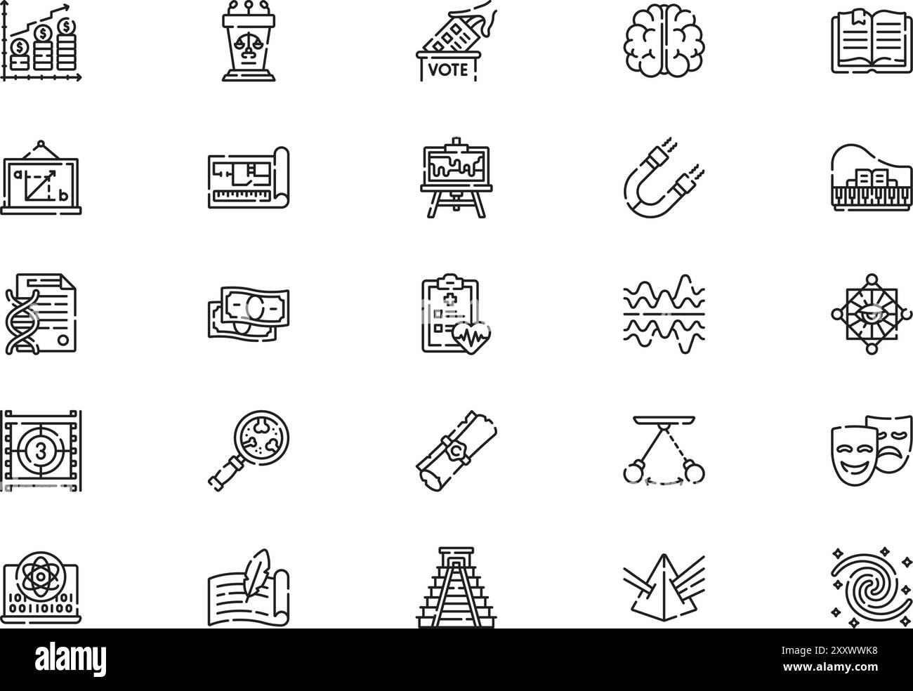 Knowledge icons collection is a vector illustration with editable ...