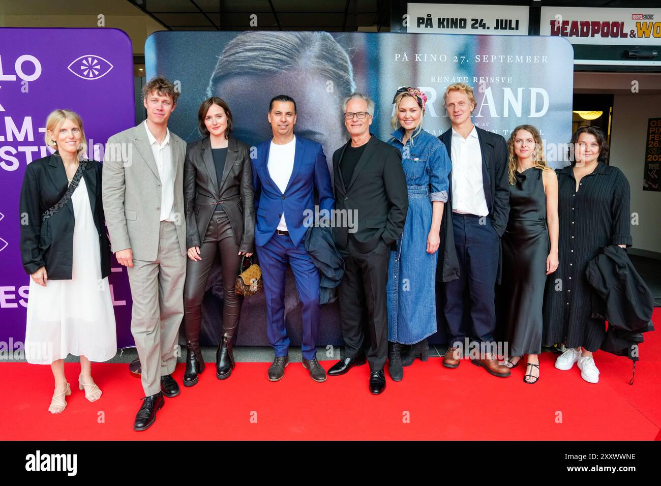 Oslo 20240826. Halfdan Ullmann Tondel and Renate Reinsve on the red ...