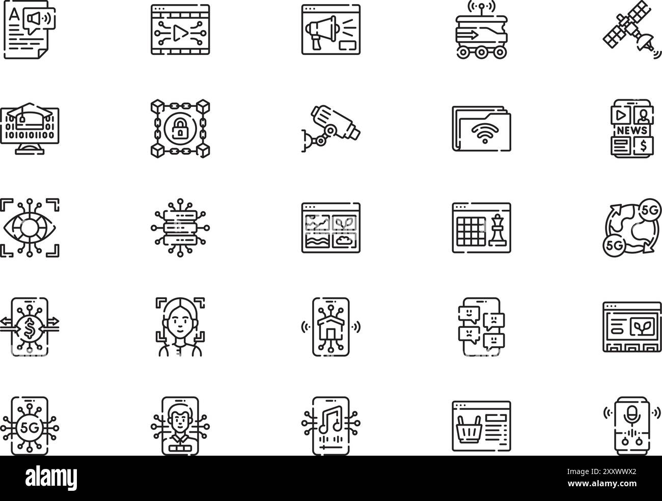 Digital technology icons collection is a vector illustration with ...