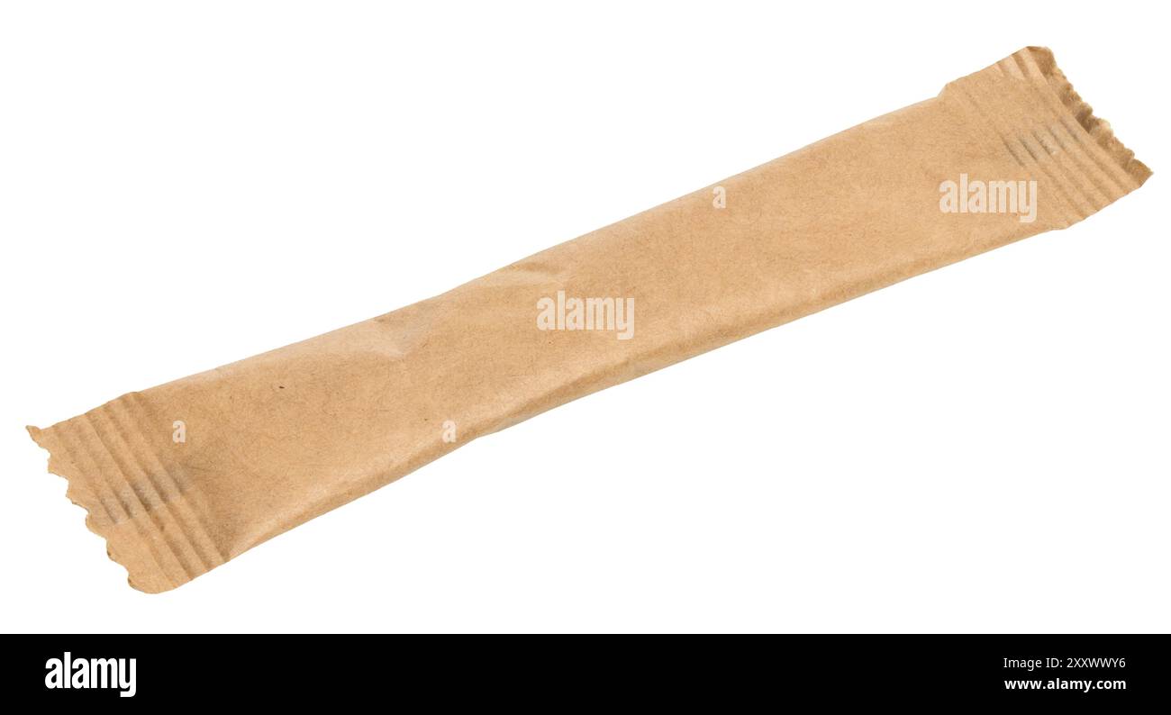 Brown paper sachet for bulk products, bulk medicines on an isolated ...