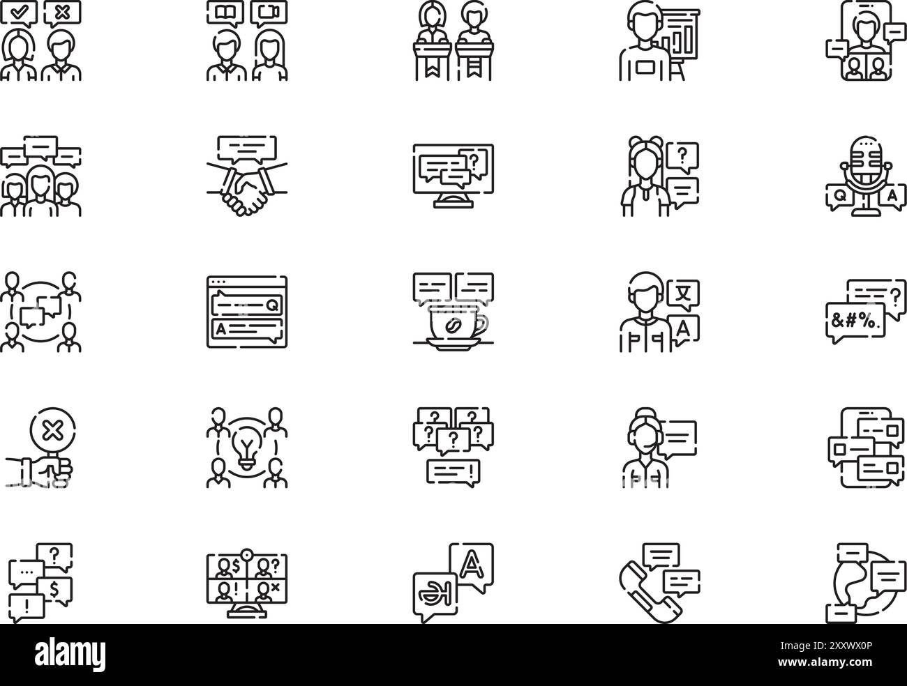 Discussion icons collection is a vector illustration with editable ...