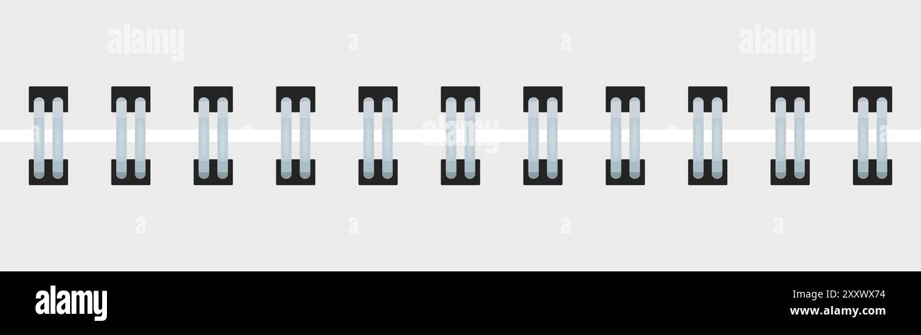 Double wire binding spines in a row isolated on white background Stock ...