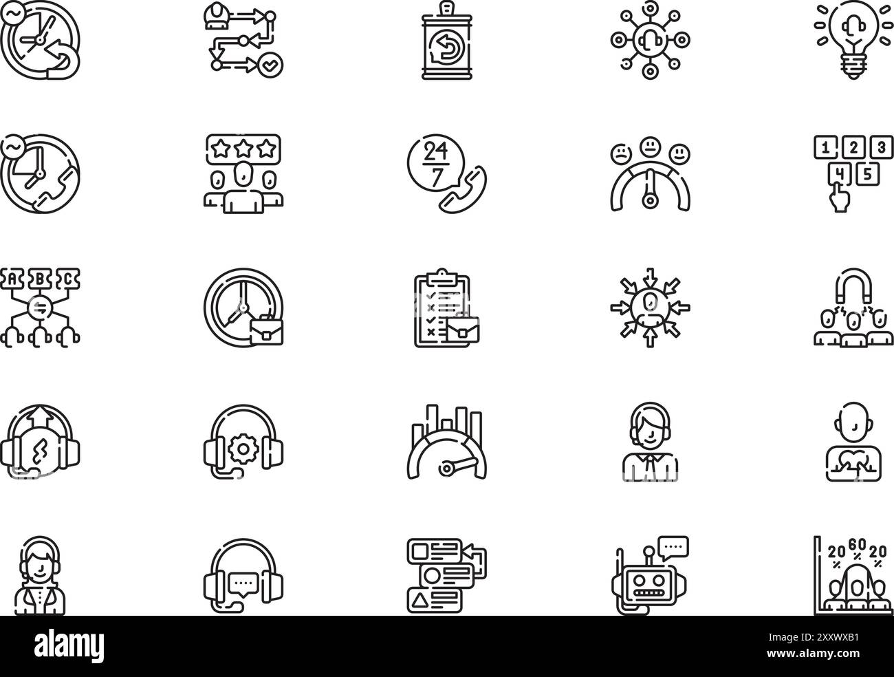 Customer service icons collection is a vector illustration with ...