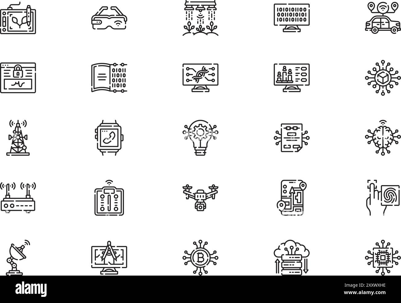 Digital technology icons collection is a vector illustration with ...