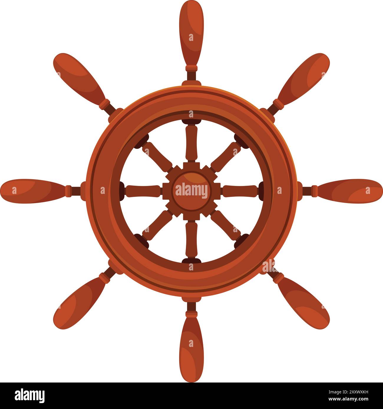 This vintage wooden ship steering wheel is a symbol of maritime ...