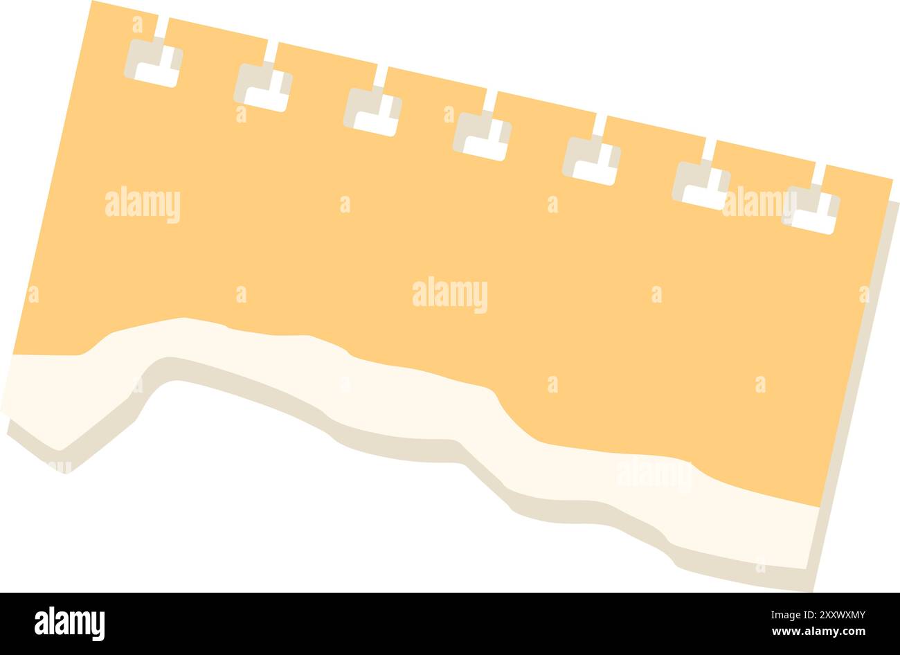 Blank notepad page is showing, torn at the bottom, creating copy space ...