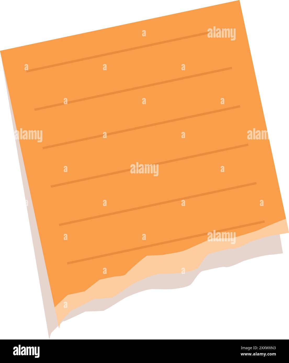 Orange torn paper with lines representing taking notes Stock Vector ...