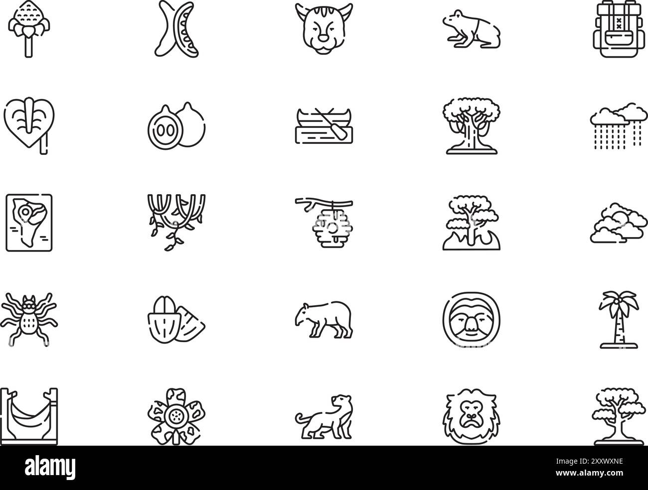 Life of amazon icons collection is a vector illustration with editable ...