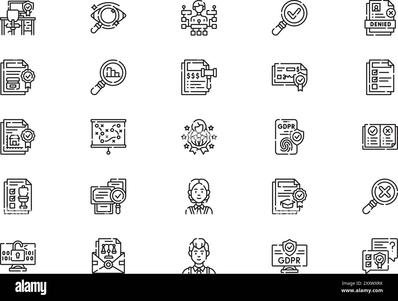 Compliance and regulation icons collection is a vector illustration ...