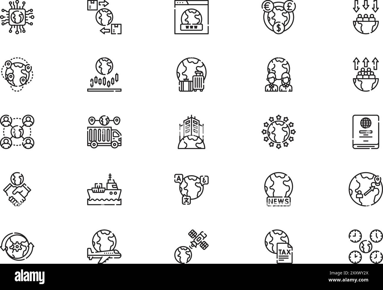 Globalization icons collection is a vector illustration with editable ...