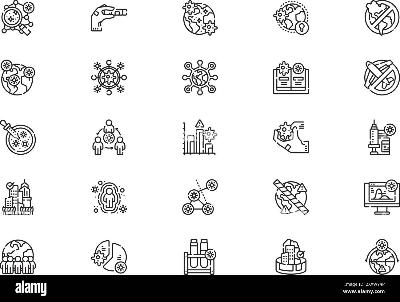 Epidemiology icons collection is a vector illustration with editable ...