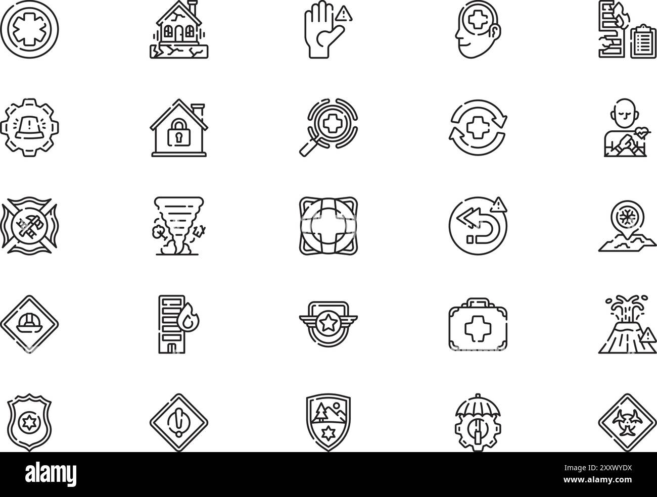 Emergency services icons collection is a vector illustration with ...