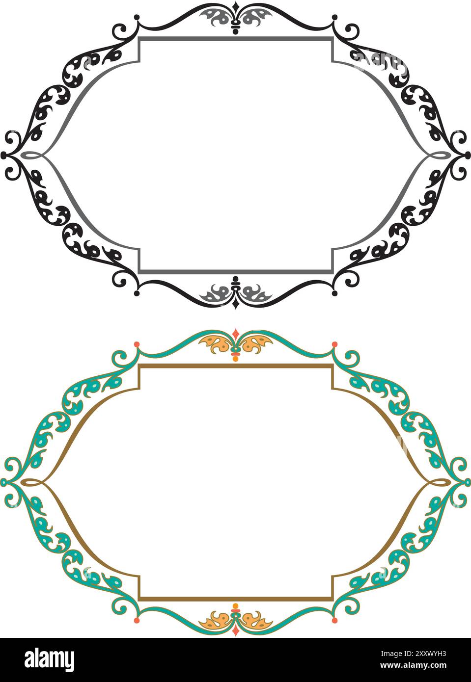 Hand drawn vintage manuscript ribbons colored set isolated vector ...