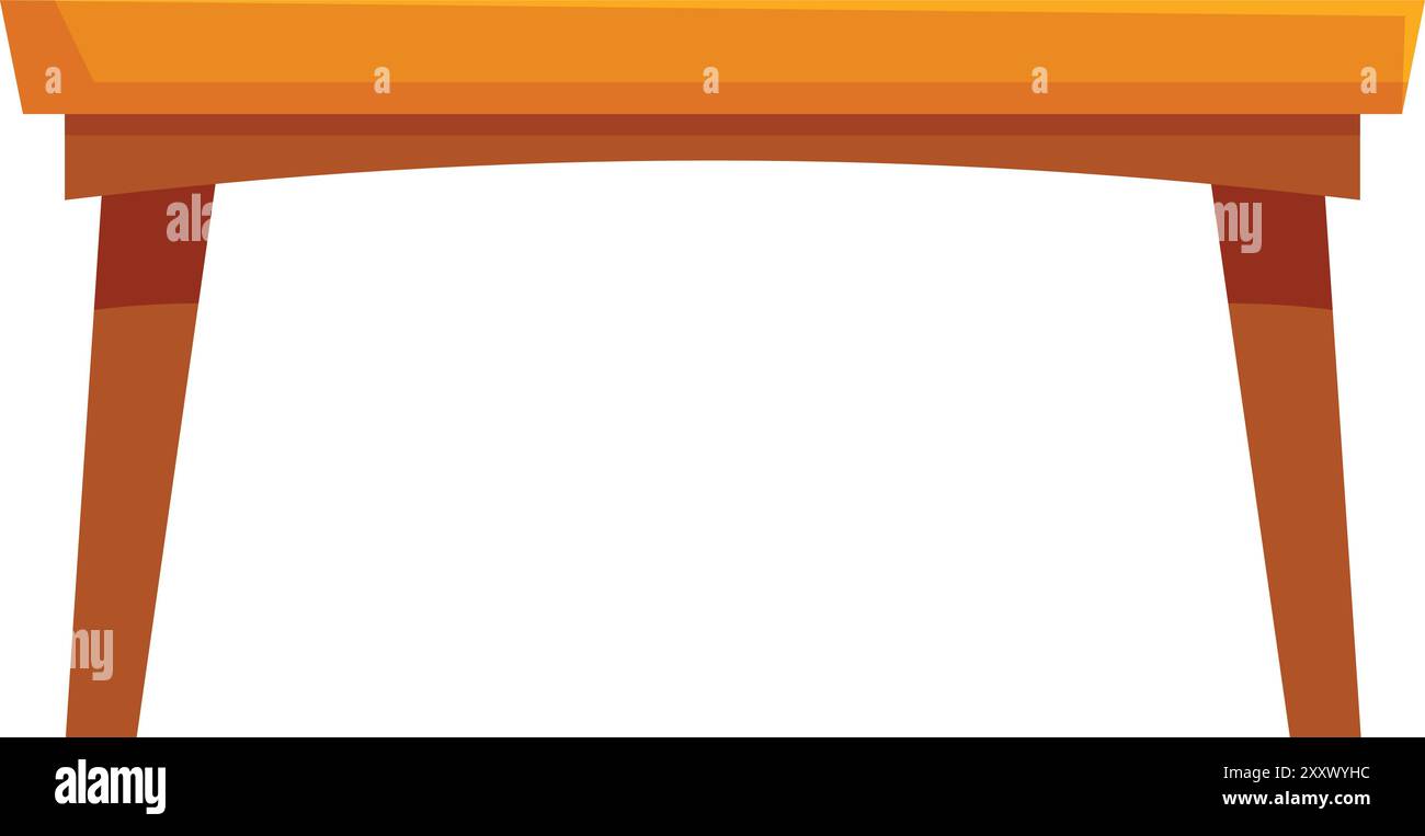 Simple wooden table with a rectangular top and four sturdy legs ...