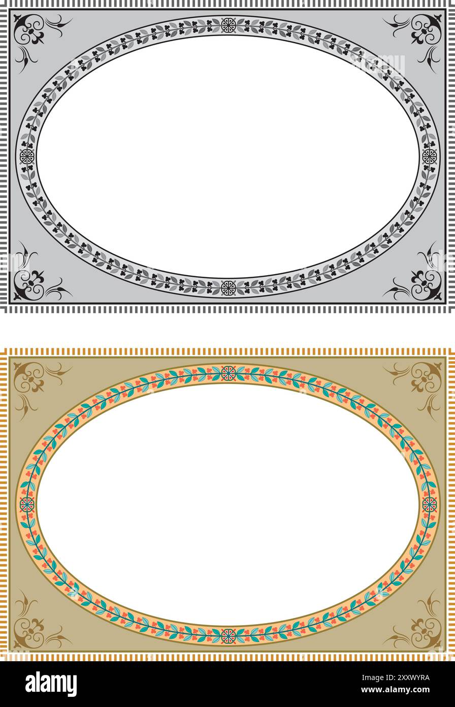 Hand drawn vintage manuscript ribbons colored set isolated vector ...