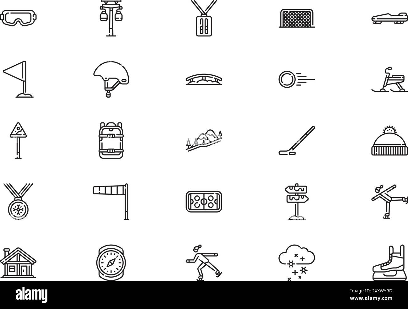 Winter sports icons collection is a vector illustration with editable stroke Stock Vector Image ...