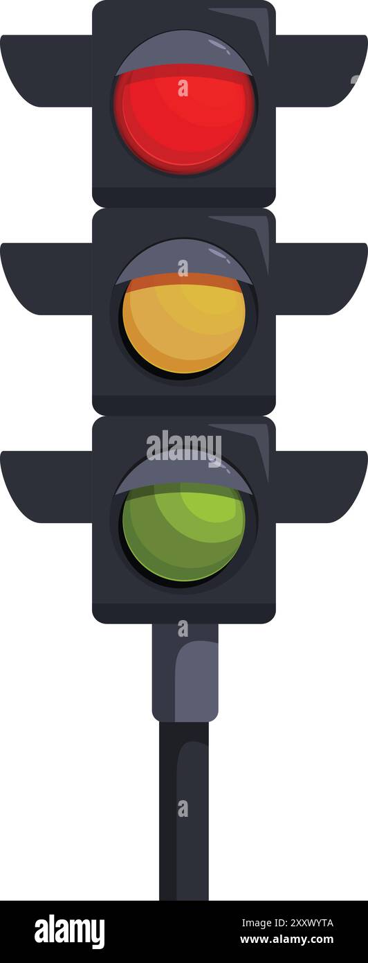 Cartoon style drawing of a traffic light showing the green light Stock ...
