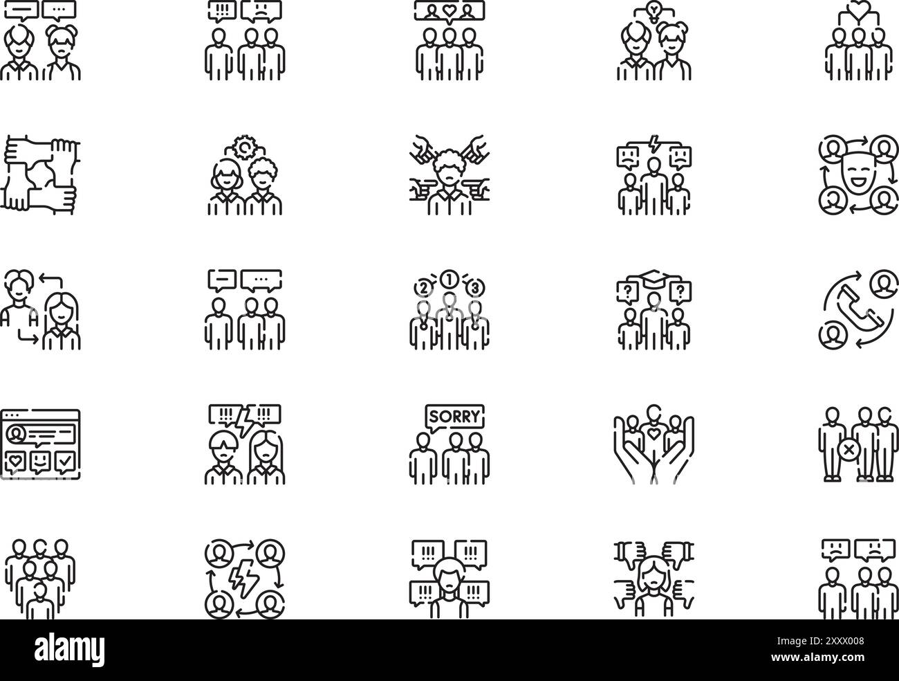 Social relationship icons collection is a vector illustration with ...