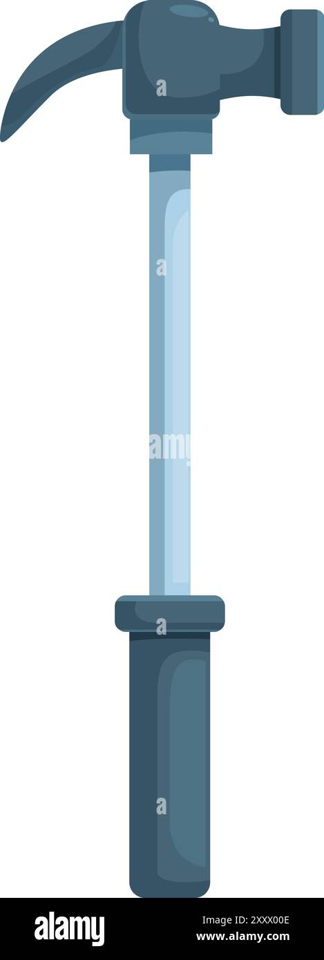 Claw hammer standing upright, ready for use in construction or diy ...