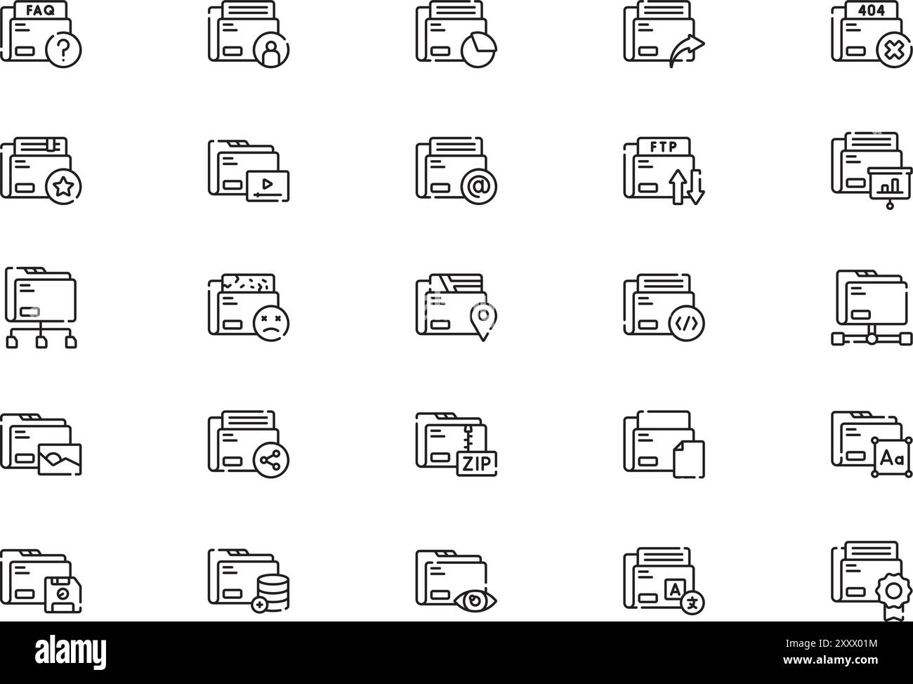 Folders icons collection is a vector illustration with editable stroke Stock Vector Image & Art ...