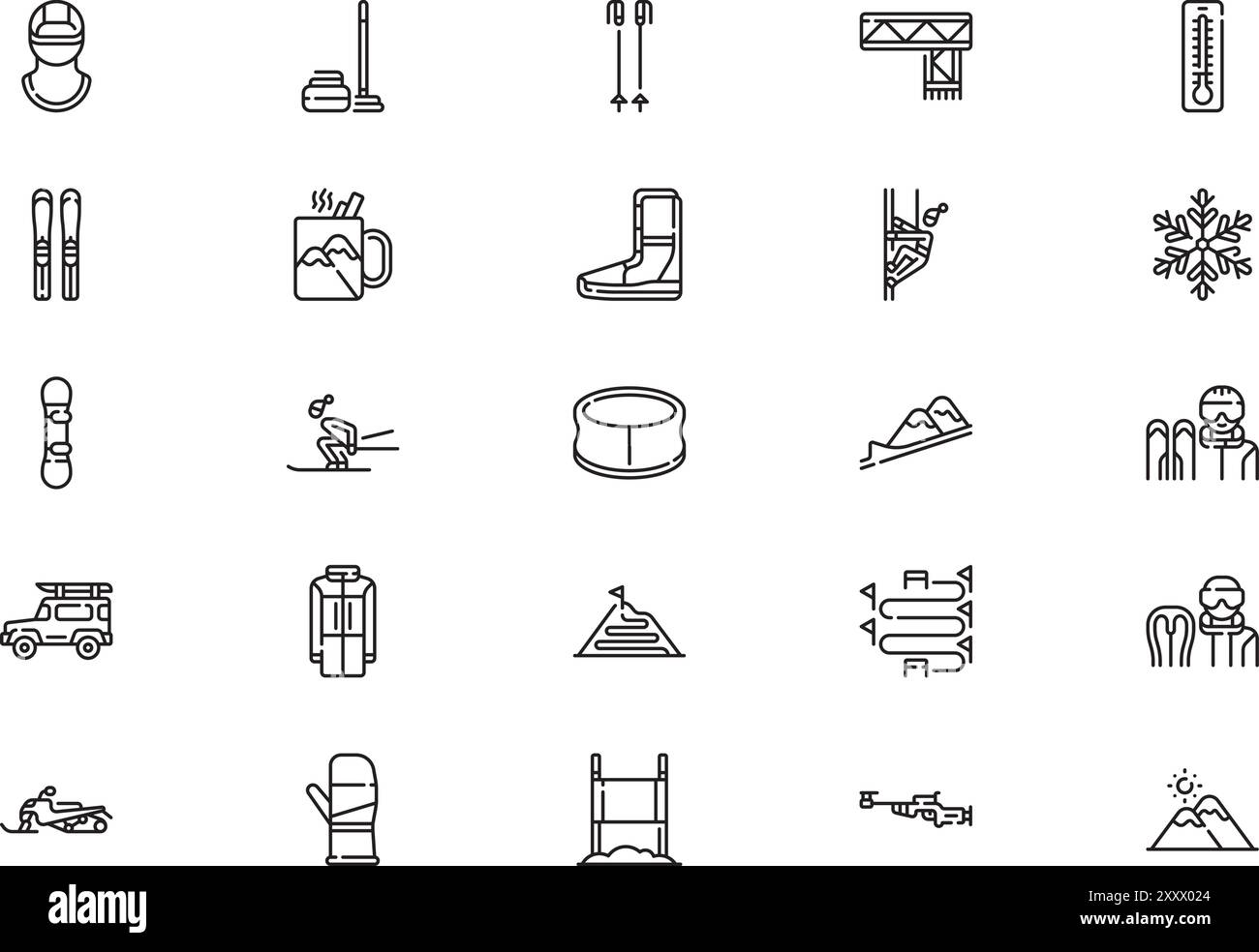 Winter sports icons collection is a vector illustration with editable stroke Stock Vector Image ...