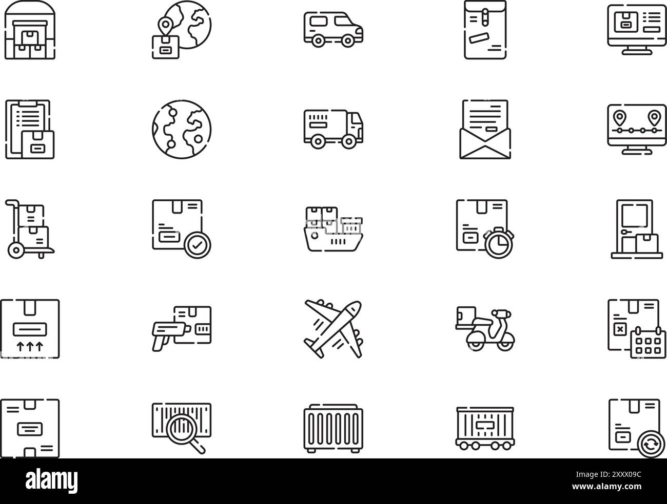 Delivery icons collection is a vector illustration with editable stroke ...