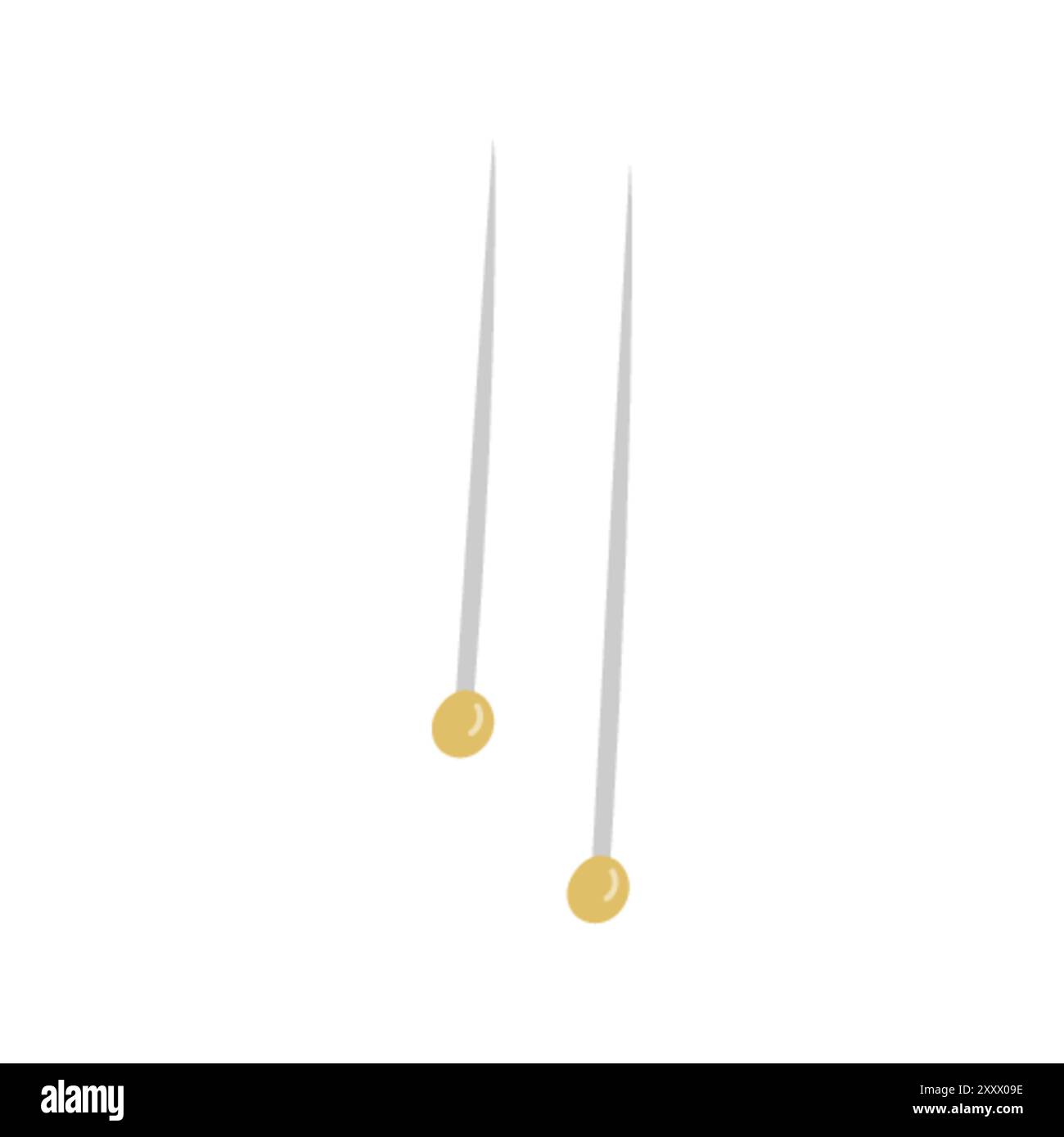 Vector illustration of yellow pins on white background Stock Vector ...