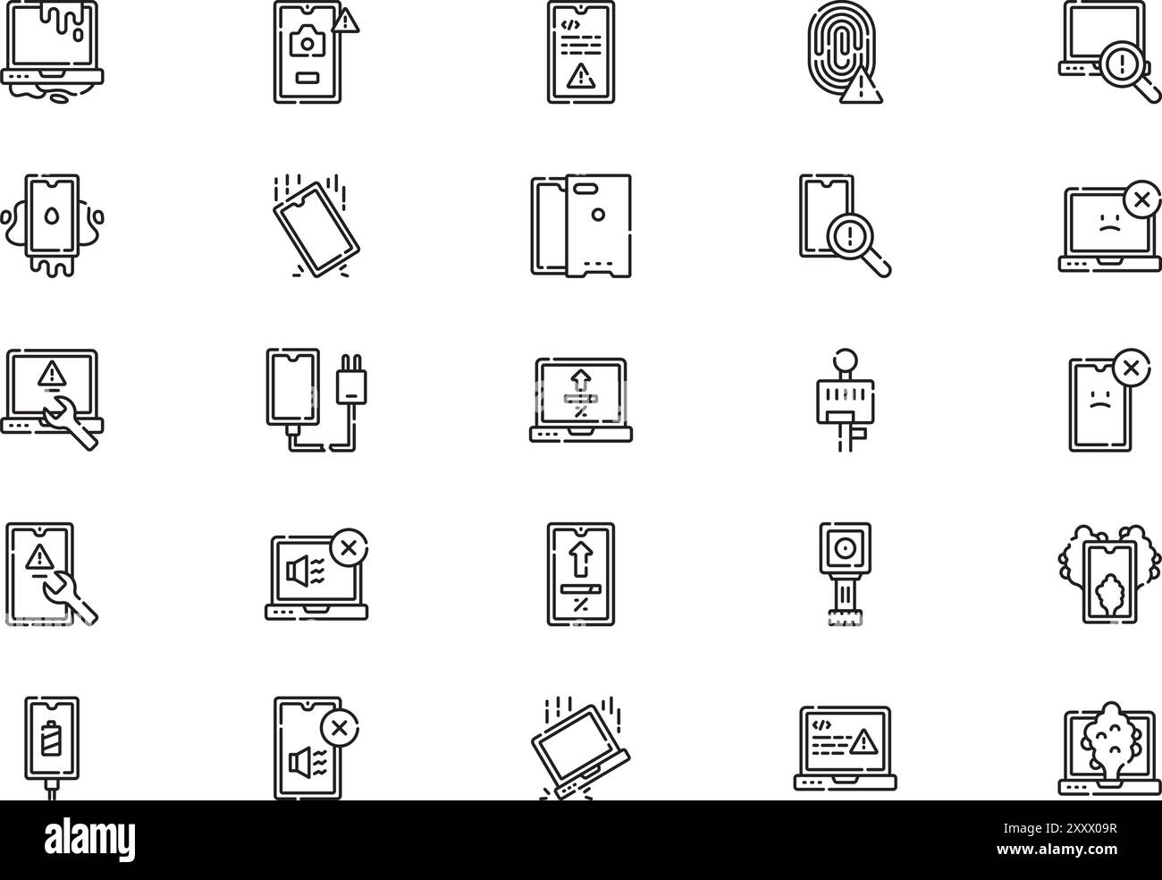 Devices repair icons collection is a vector illustration with editable ...