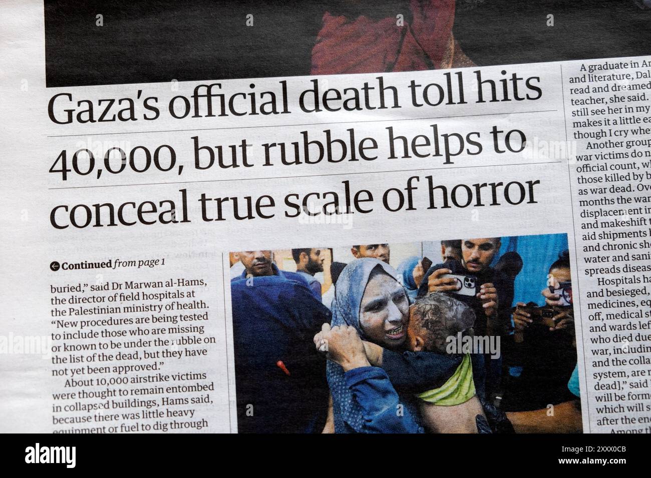 'Gaza 's official death toll hits 40,000 but rubble helps to conceal true scale of horror ...