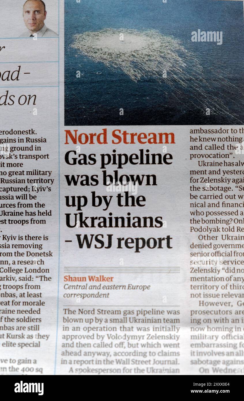 'Nord Stream' 'Gas pipeline was blown up by the Ukrainians - WSJ report ...