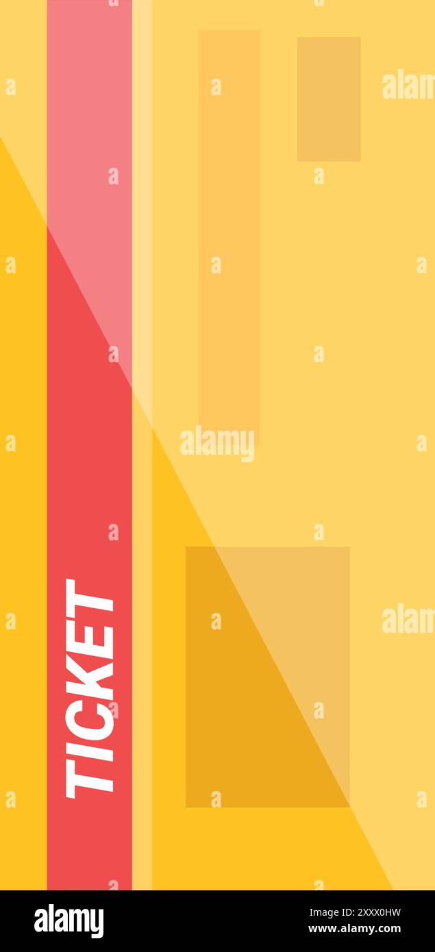 Simple yellow ticket granting admission with a red stripe on the left ...